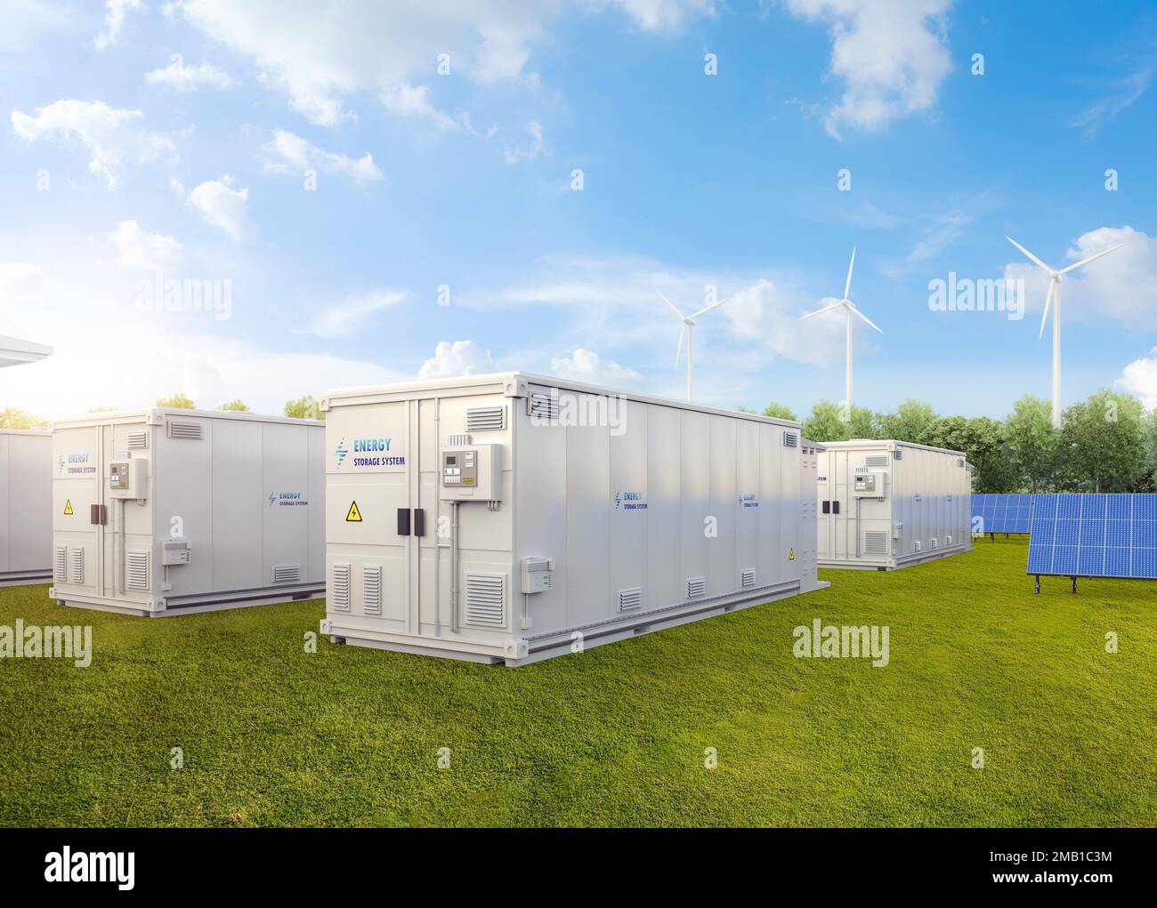 3d rendering amount of energy storage systems or battery container ...