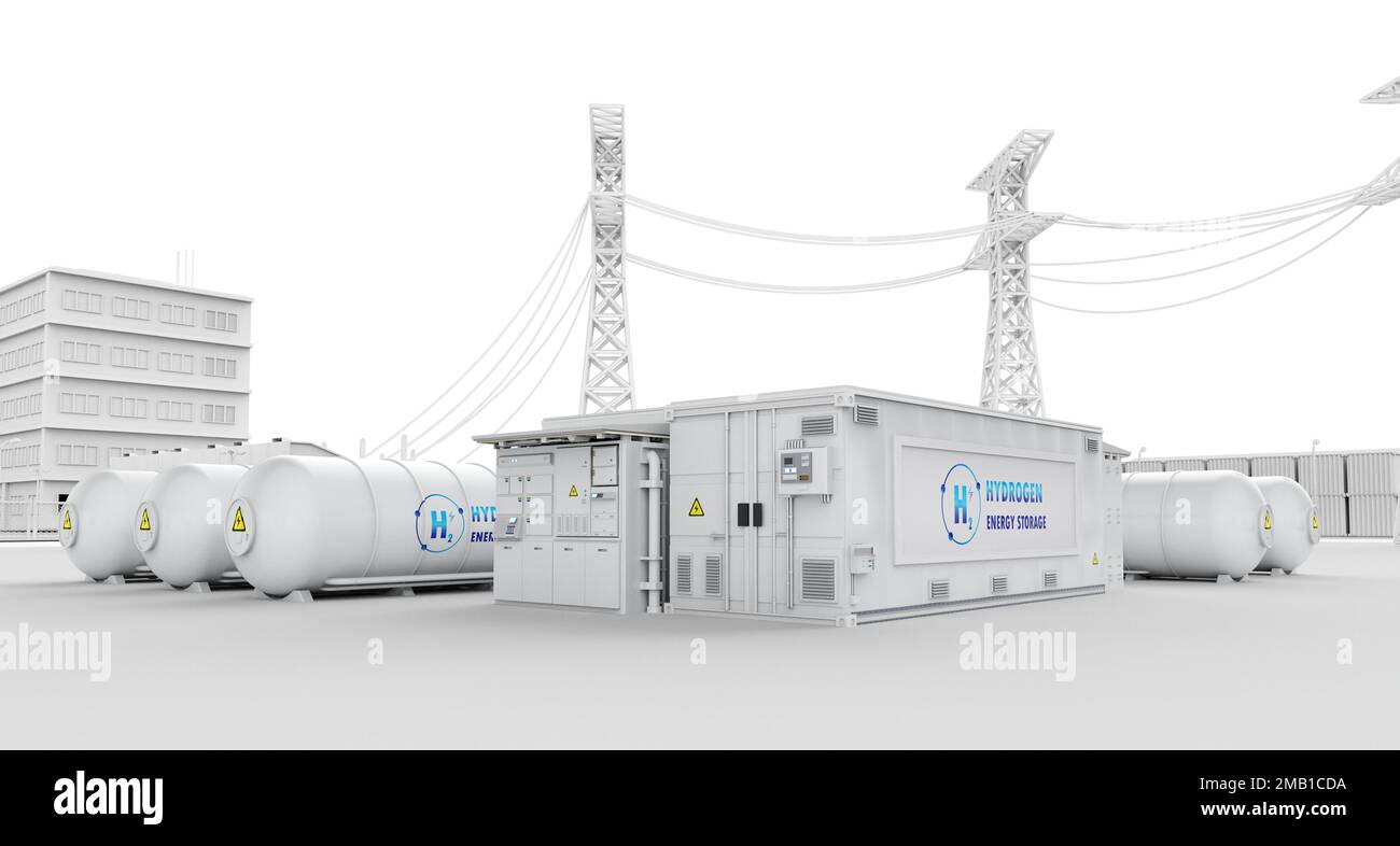 3d rendering energy storage system or battery container unit with white ...