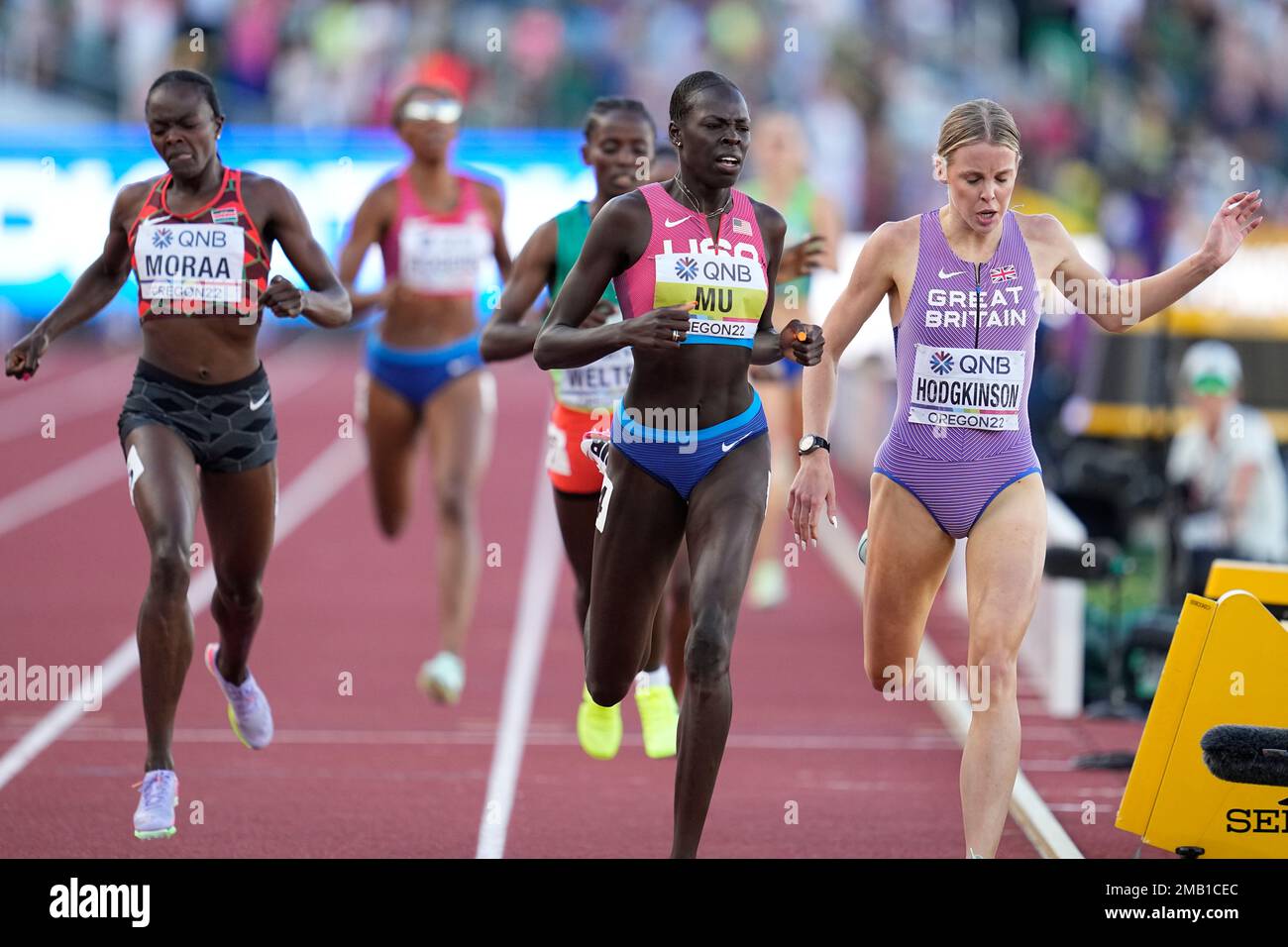 Athing Mu, of the United States, wins the final in the women's 800 ...