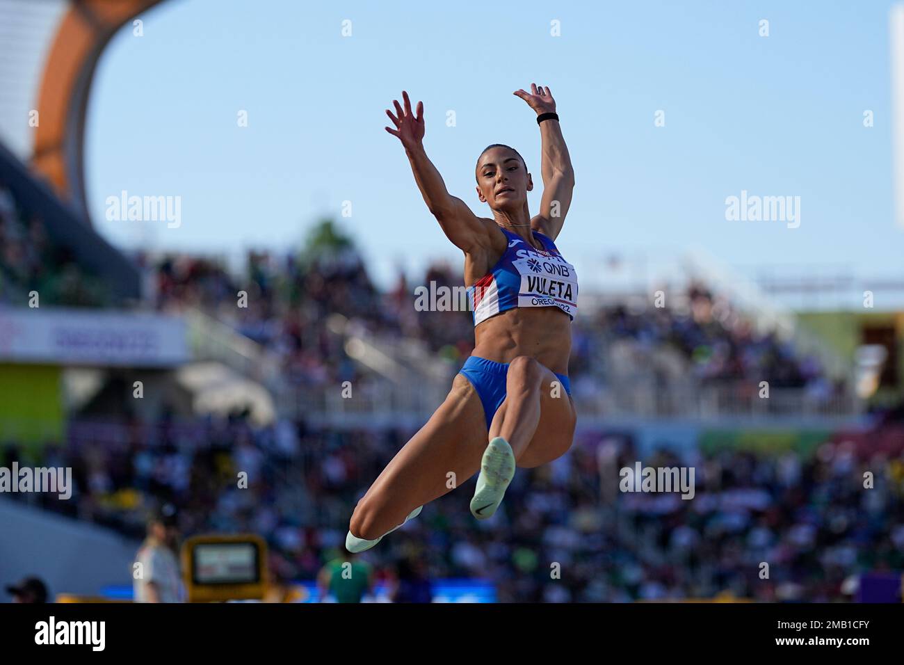 Ivana Vuleta, of Serbia, competes in the women's long jump final at the ...