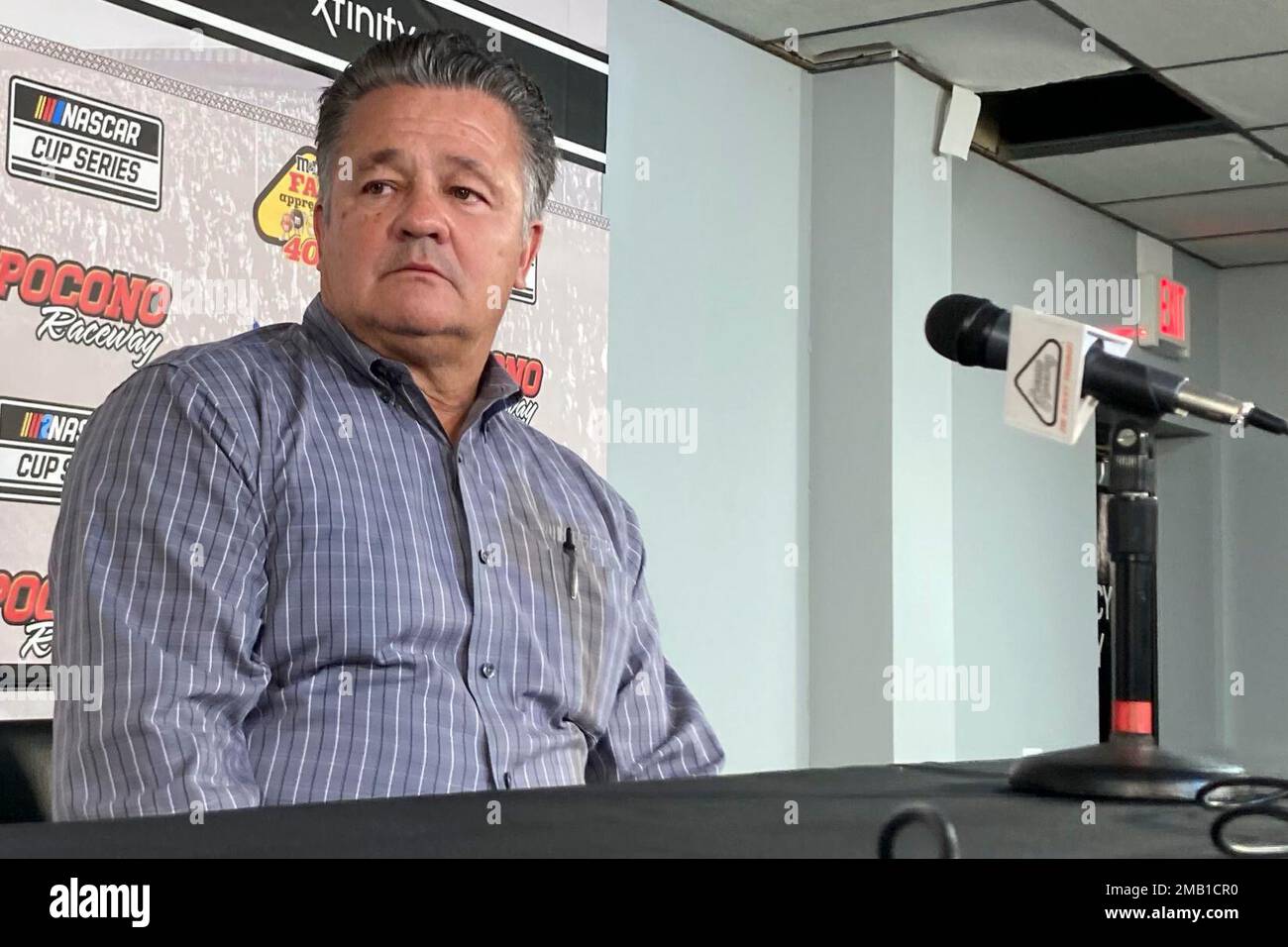 NASCAR Cup Series managing director Brad Moran explains during a news ...