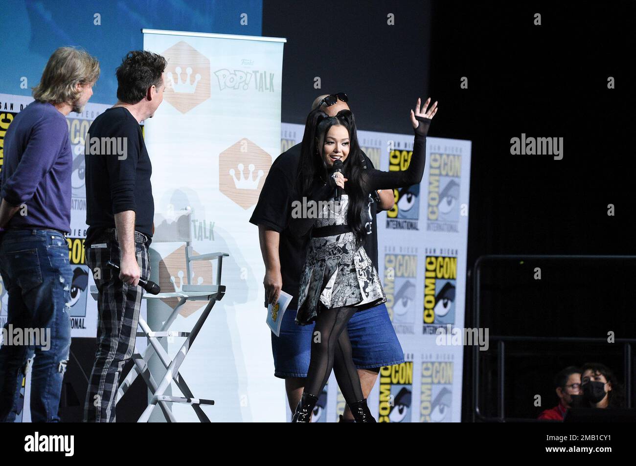 Bella Poarch attends the Funko: Pop Talk Live! Panel on day 4 of Comic ...