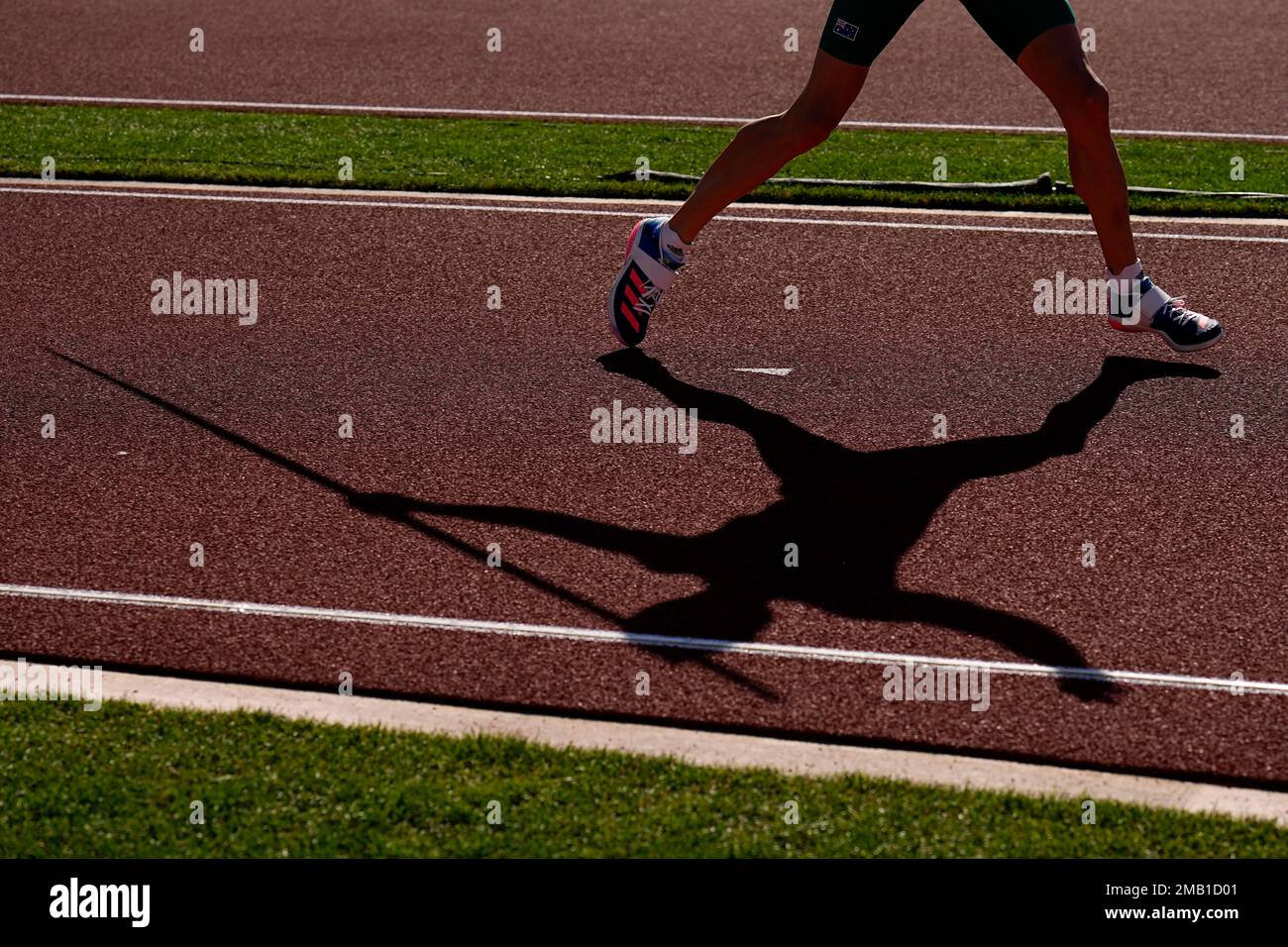 Cedric Dubler, of Australia, competes in the decathlon javelin throw at ...
