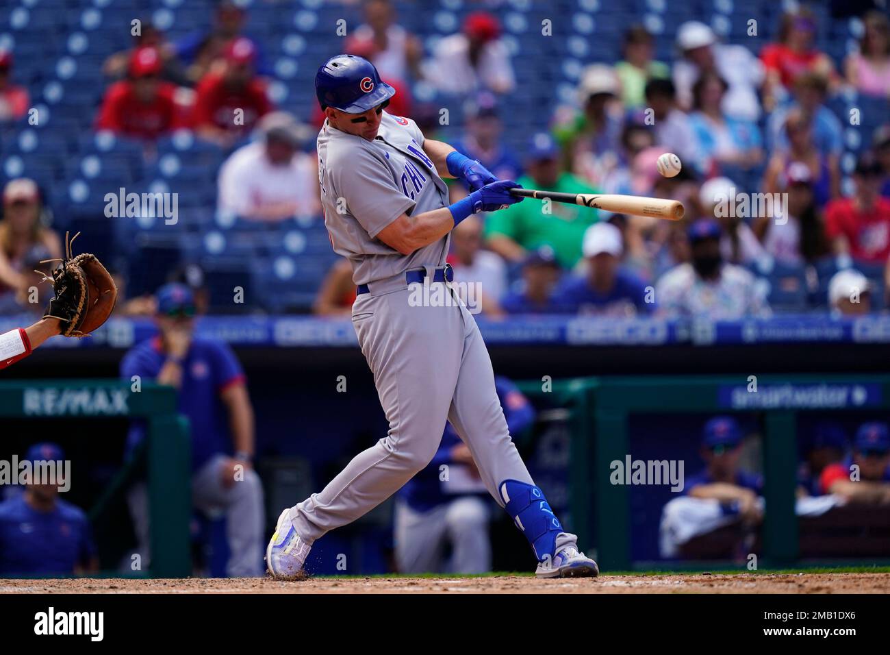 Chicago Cubs' Frank Schwindel during the eighth inning of a baseball ...