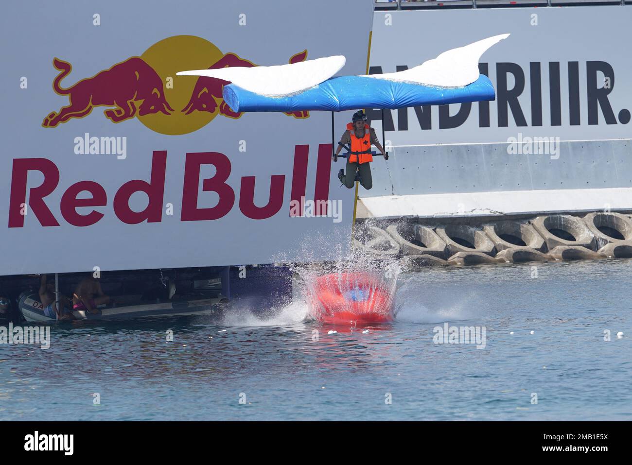 ISTANBUL, TURKIYE - AUGUST 14, 2022: Competitor performs a flight with ...