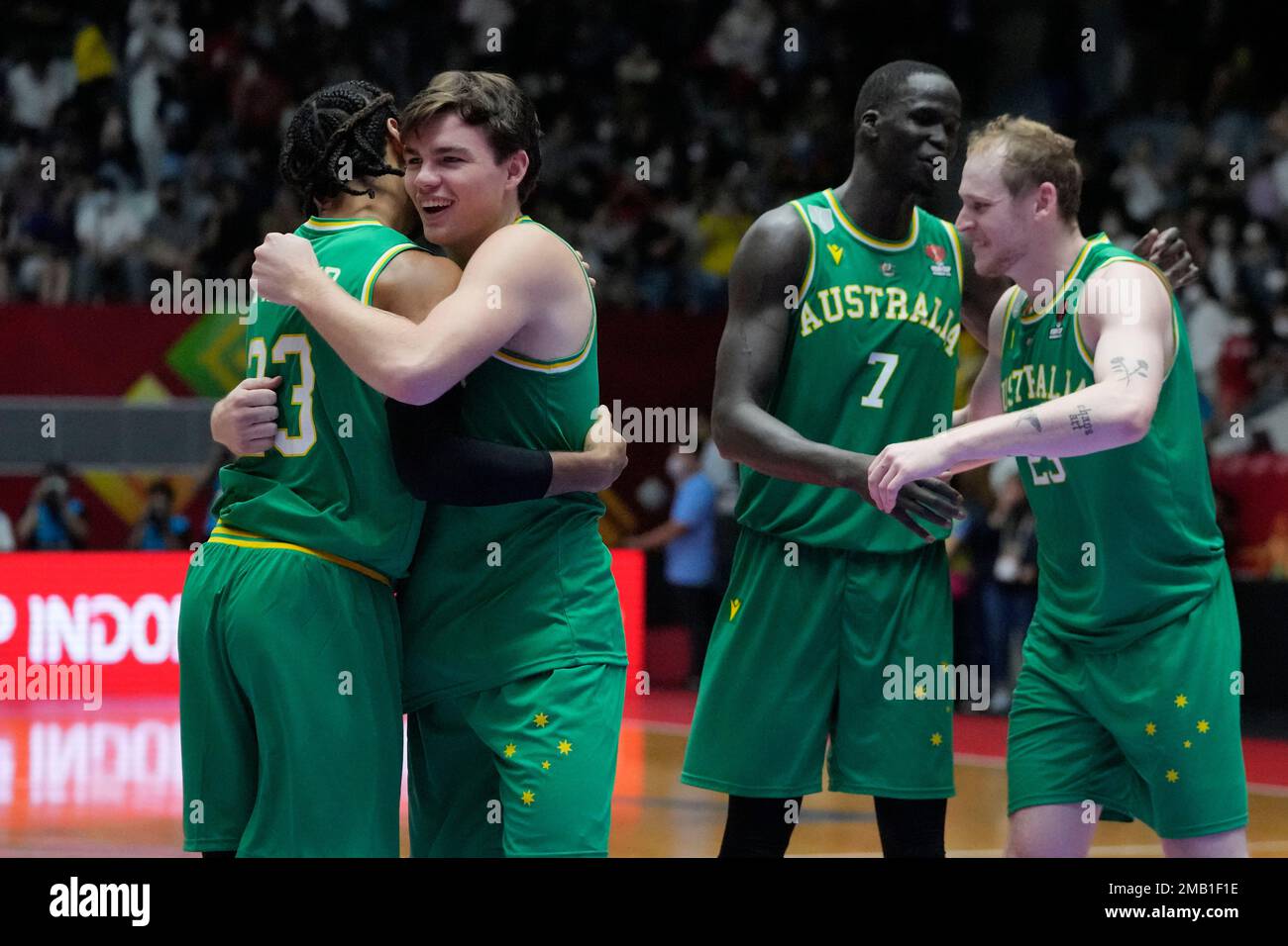 From left to right, Australia's Keanu Pinder, Alexander Ducas, Thon Maker and Rhys Anthony Vague ...