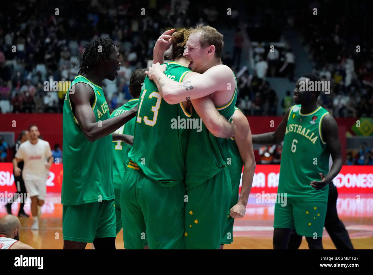Australia's Rhys Anthony Vague, right, celebrates with teammate Samson ...