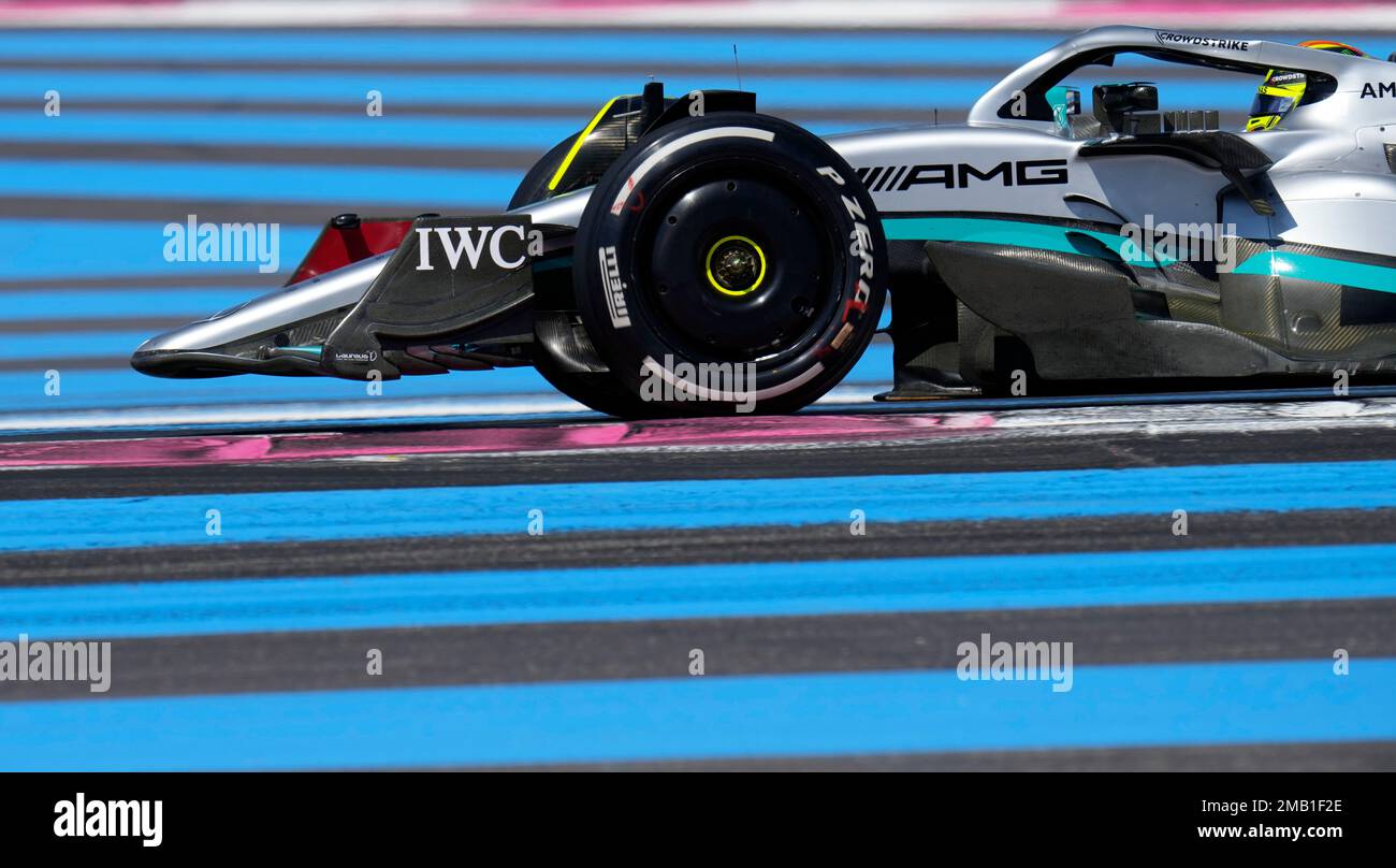 Mercedes driver Lewis Hamilton of Britain steers his car during the ...