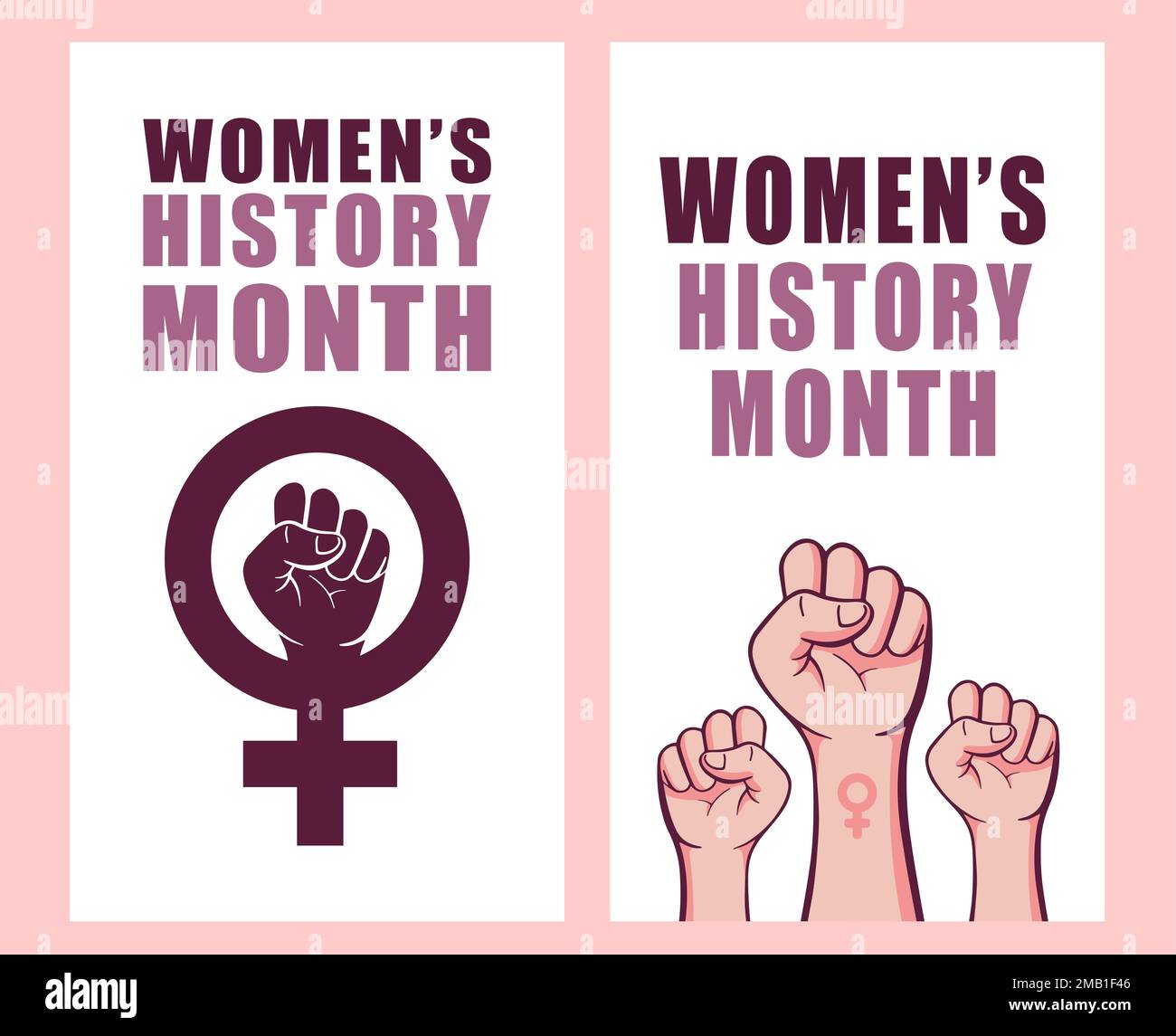 Womens History Month Stories Template Vector Illustration Feminism