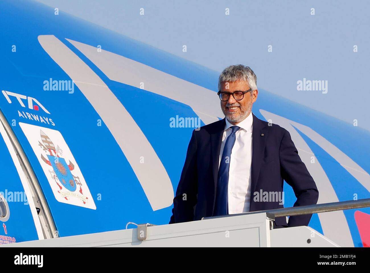 ITA airways CEO Fabio Lazzerini smiles at Rome's Leonardo da Vinci ...