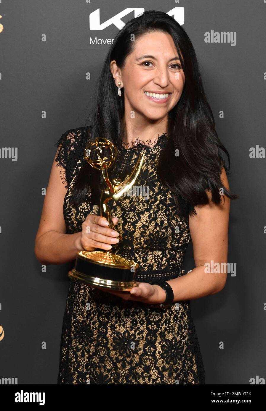 Maydie Encinas backstage after winning the Informational Series (more ...
