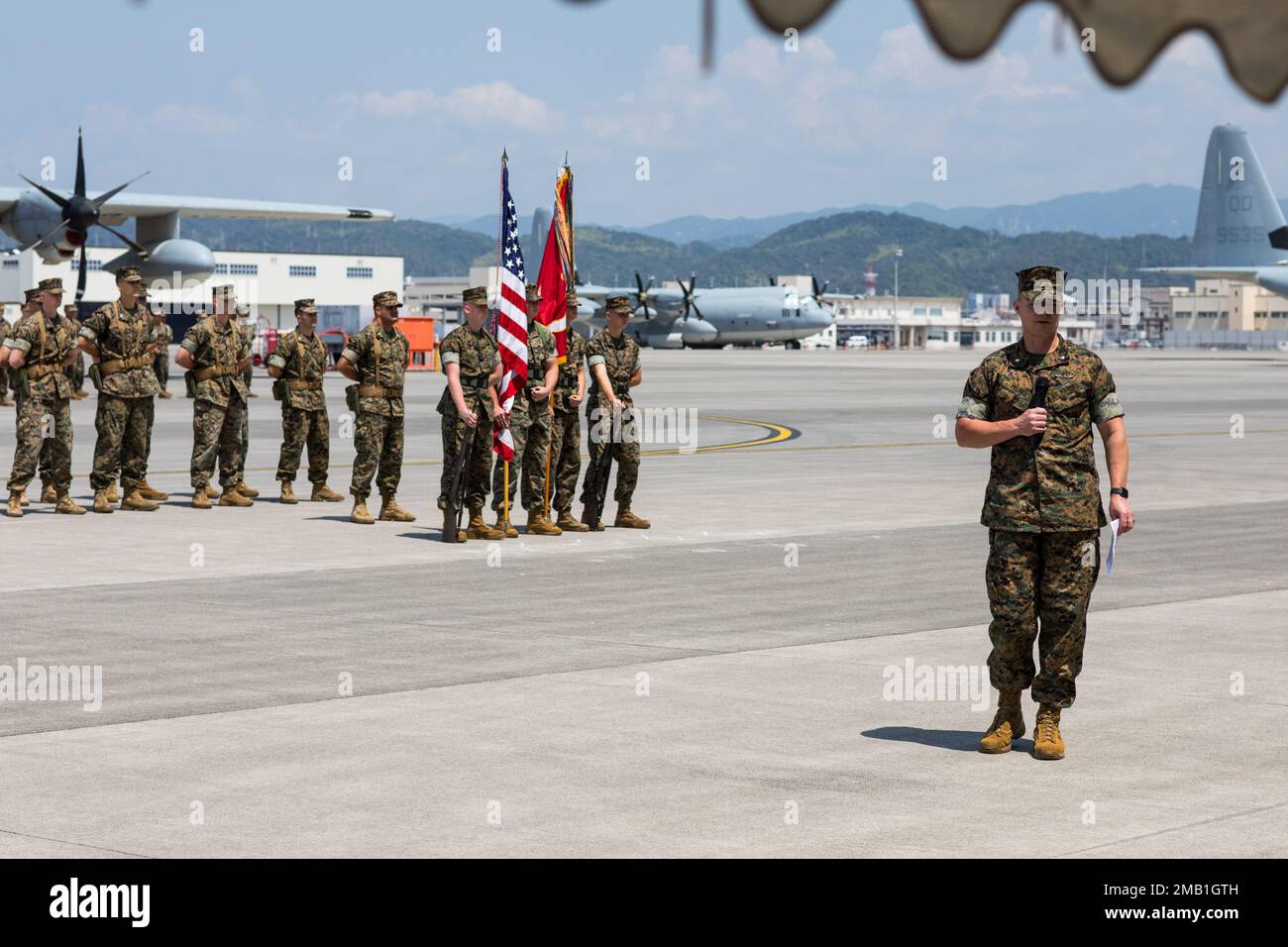U.S. Marine Corps Lt. Col. Jay Palmer, incoming commanding officer of ...