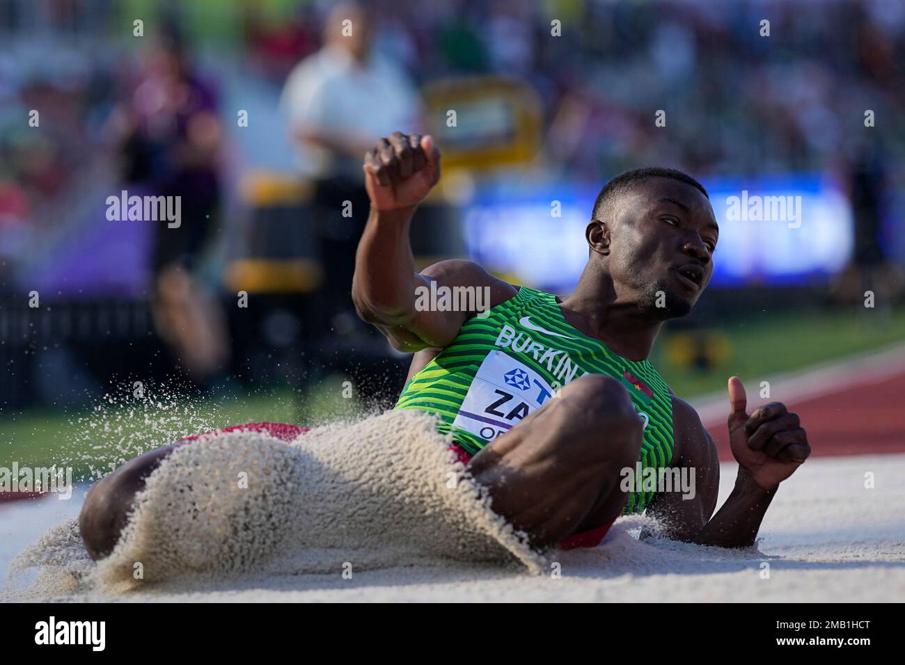 Hugues Fabrice Zango, of Burkina Faso, competes in men's triple jump ...