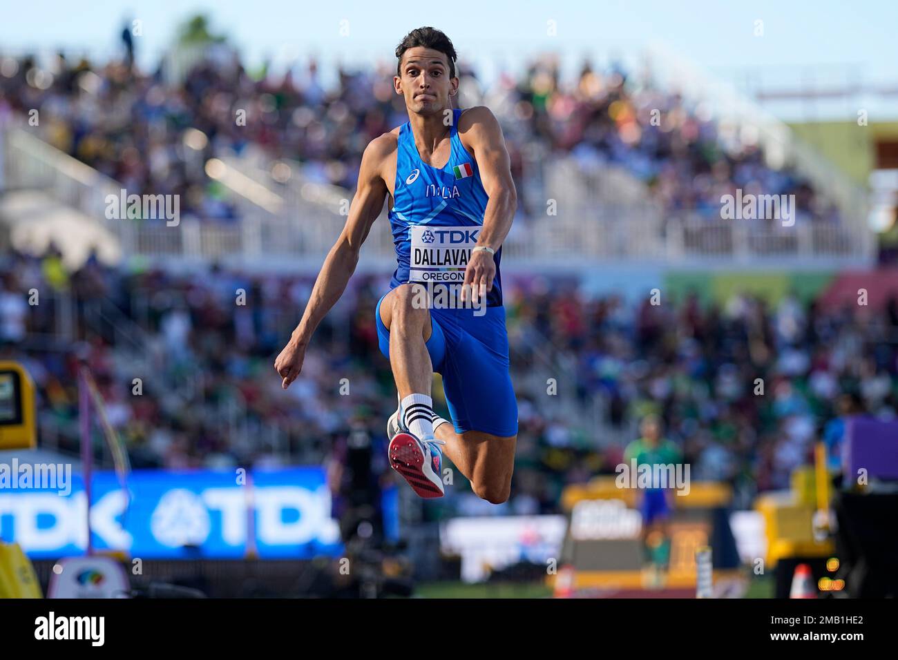 Andrea Dallavalle, of Italy, competes in men's triple jump final at the ...