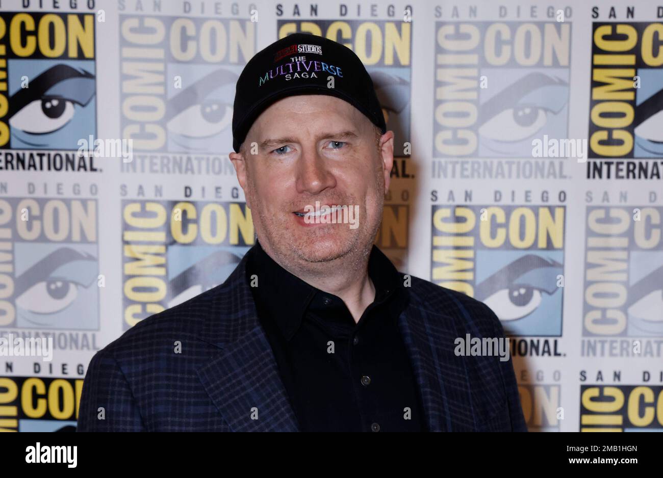 Marvel Studios President Kevin Feige attends a press line for Marvel ...