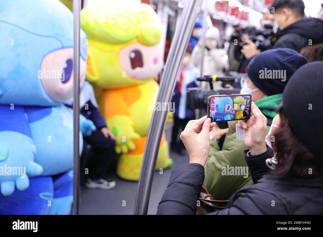 The mascots for the 19th Asian Games Hangzhou 2022 take the subway in ...