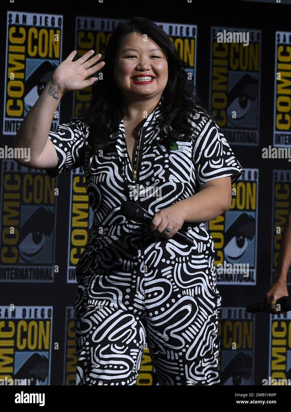 Jessica Gao attends a panel for Marvel Studios on day three of Comic ...