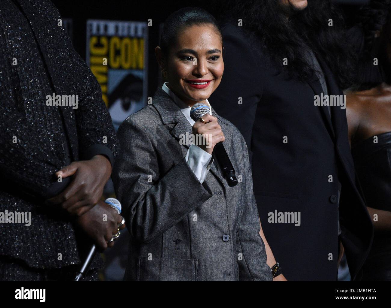 Mabel Cadena attends a panel for Marvel Studios on day three of Comic ...