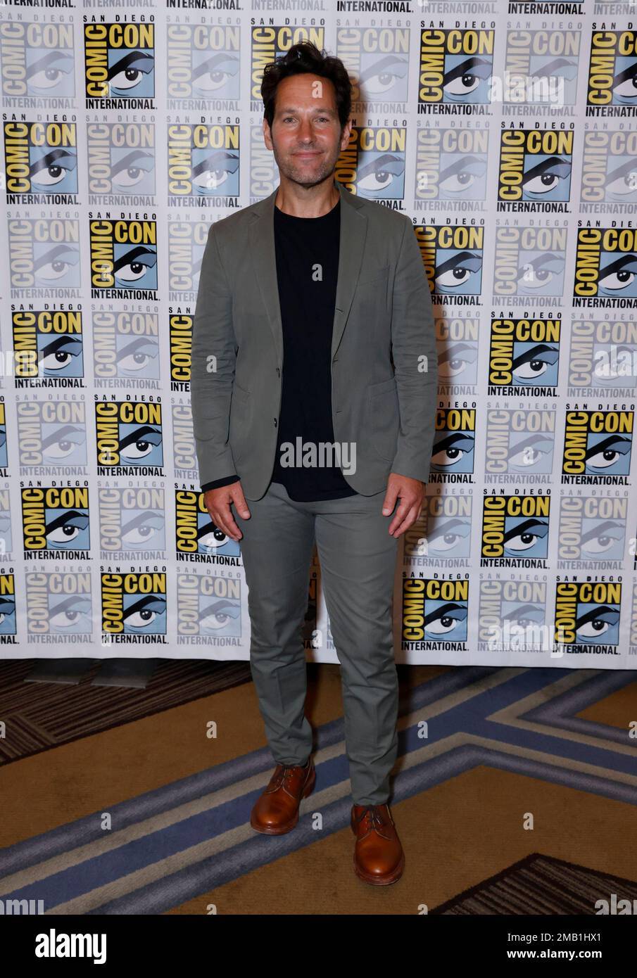 Paul Rudd attends a press line for Marvel Studios on day three of Comic ...