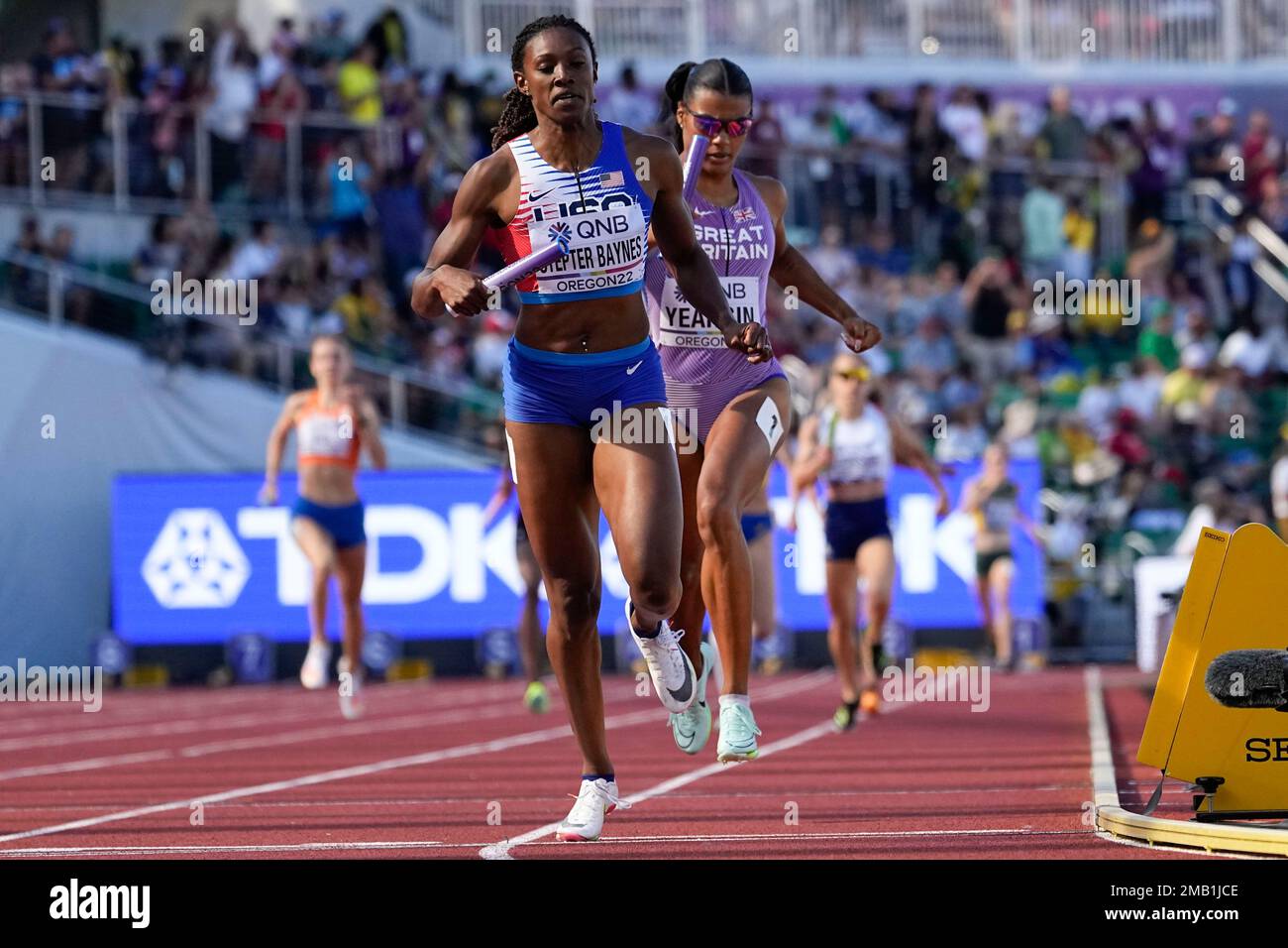 Jaide Stepter Baynes, of the United States, wins a heat during the ...