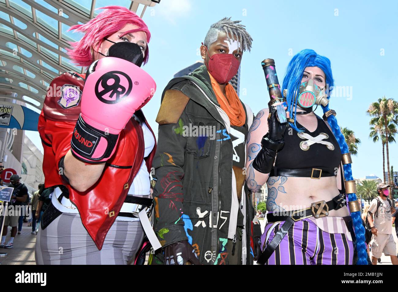 Costumed characters poses on day three of Comic-Con International on ...