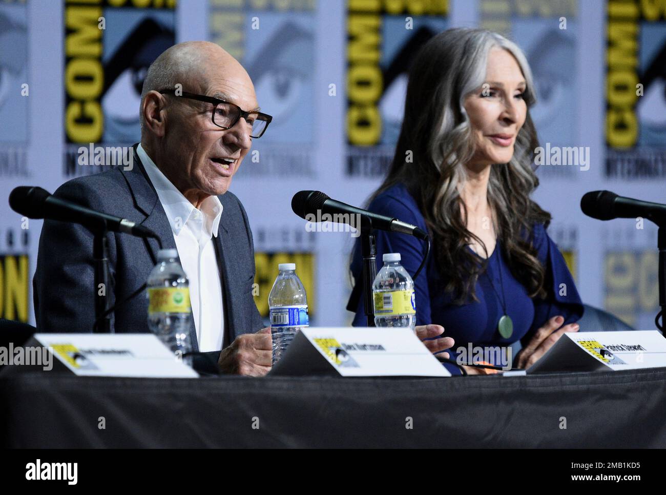 Patrick Stewart, left, and Gates McFadden attend the Star Trek Universe ...