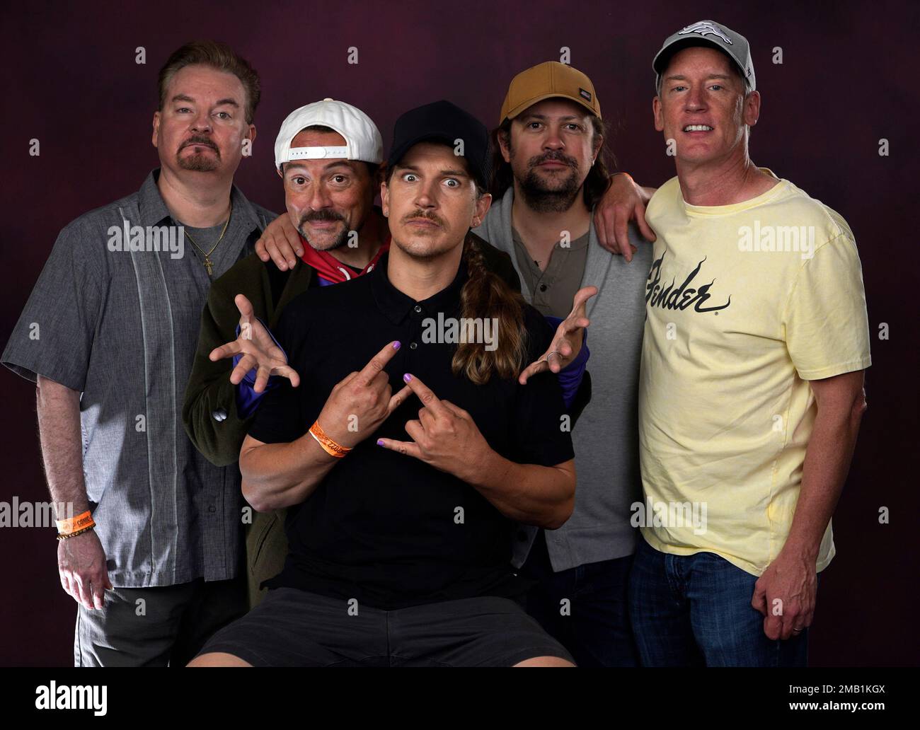 Brian O'Halloran, from left, Kevin Smith, Jason Mewes, Trevor Fehrman ...