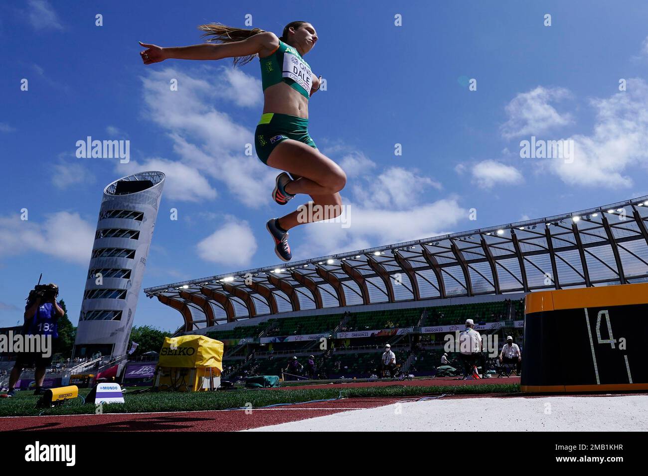 Samantha Dale, of Australia, competes in qualifications for the women's ...