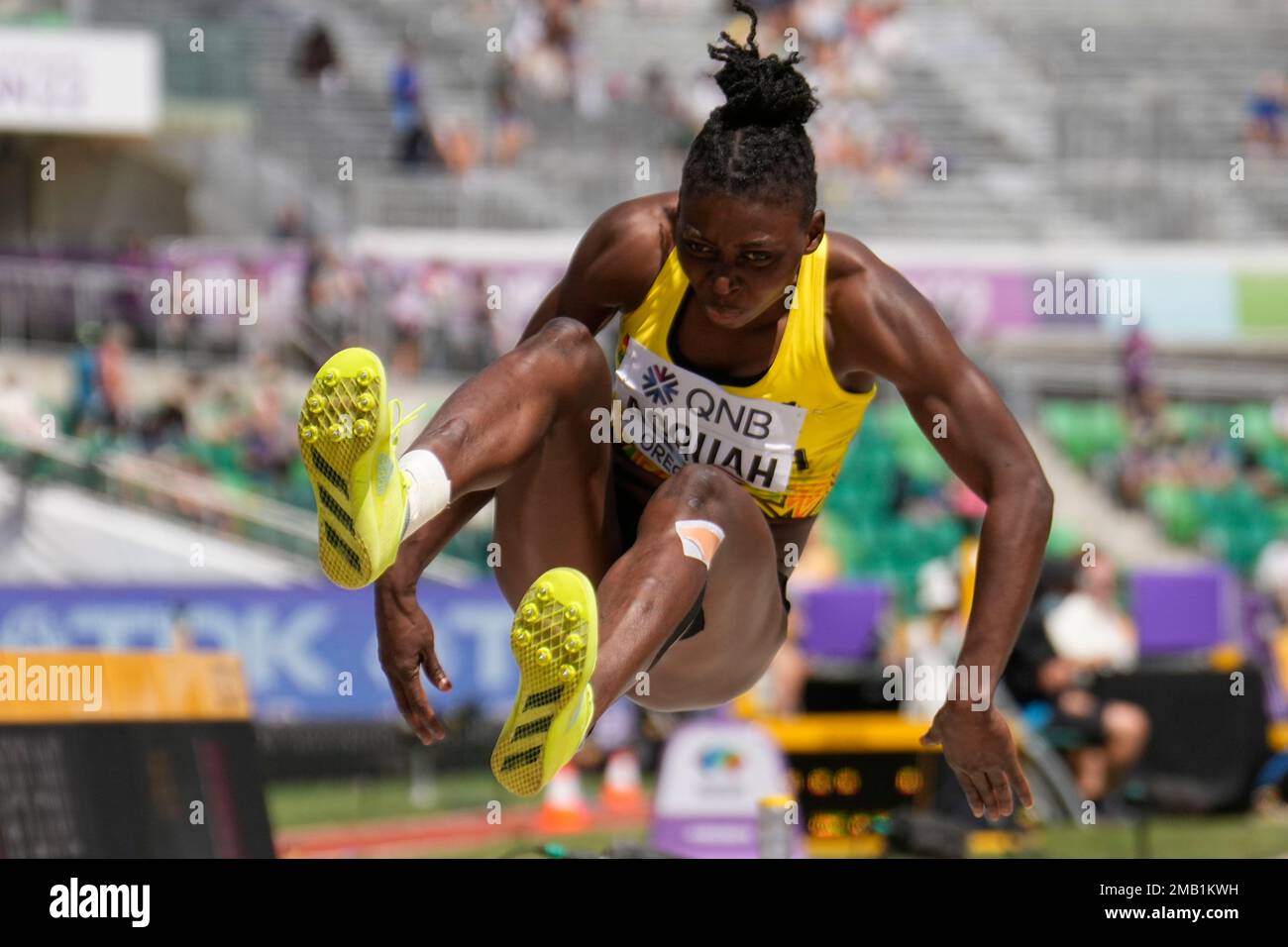Deborah Acquah, of Ghana, competes in qualifications for the women's ...