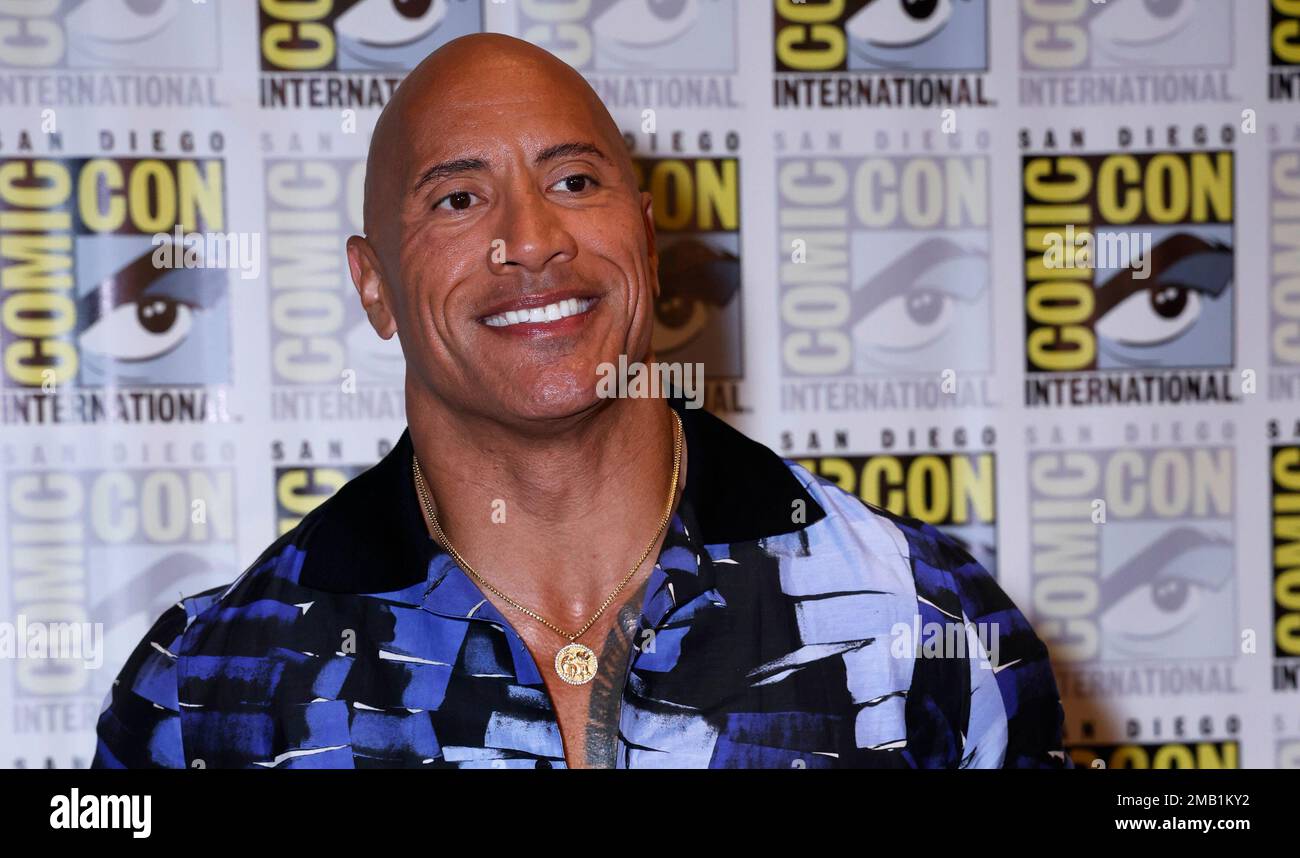 Dwayne Johnson, also known as The Rock, attends the Warner Bros. press ...