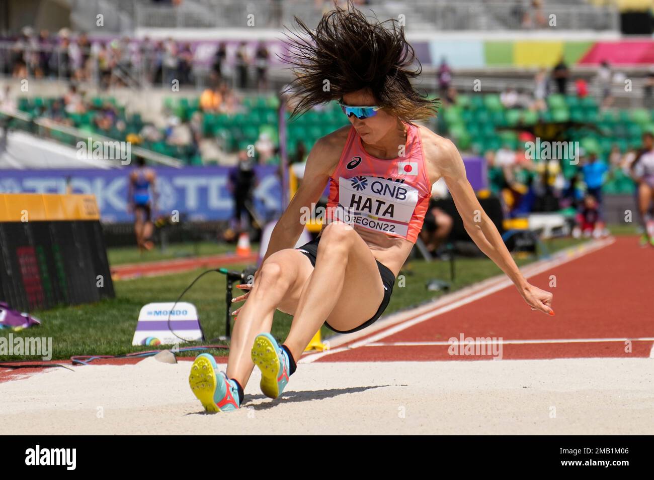 Sumire Hata, of Japan, competes in qualifications for the women's long ...