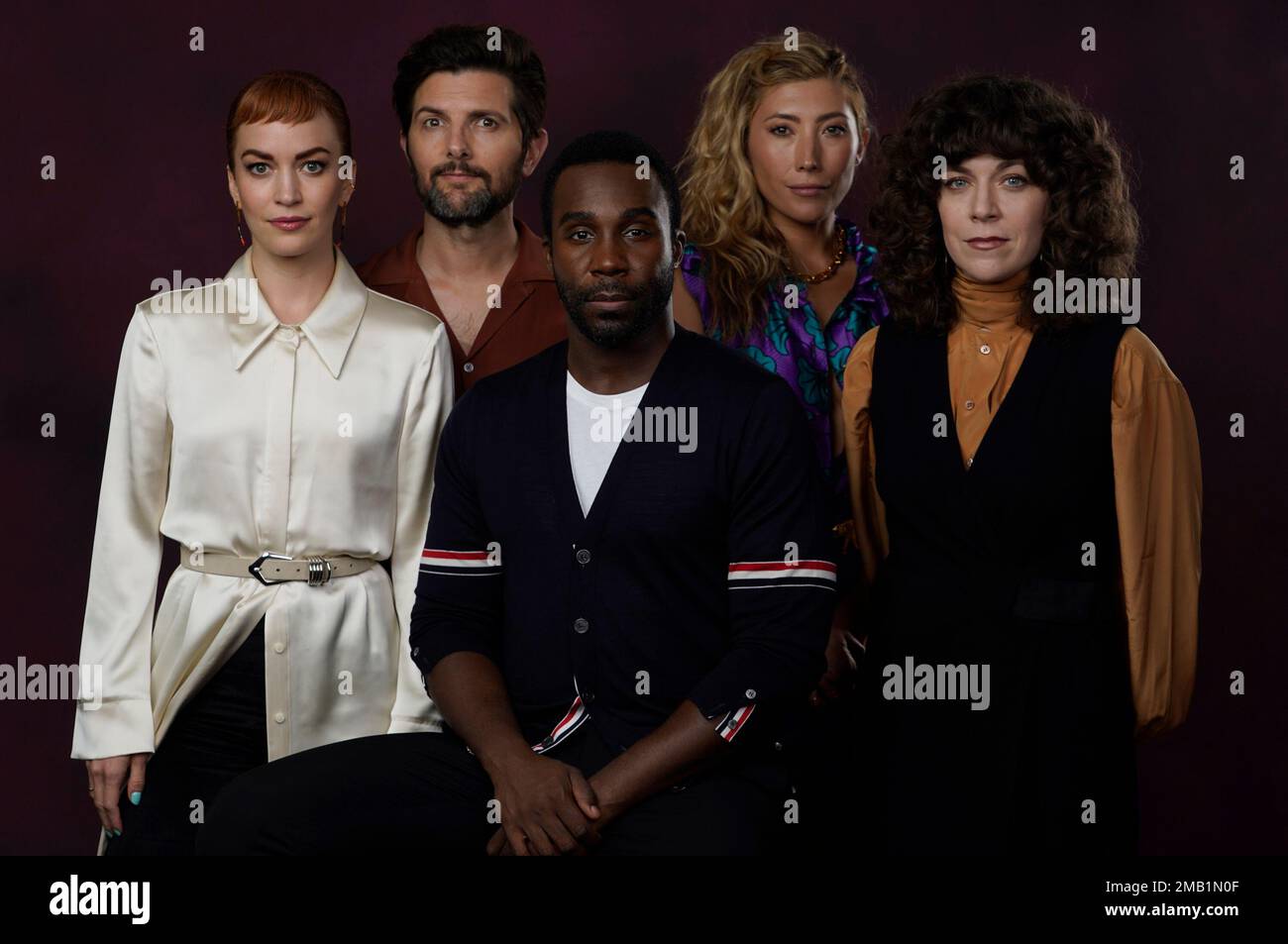 Britt Lower, from left, Adam Scott, Tramell Tillman, Dichen Lachman and ...