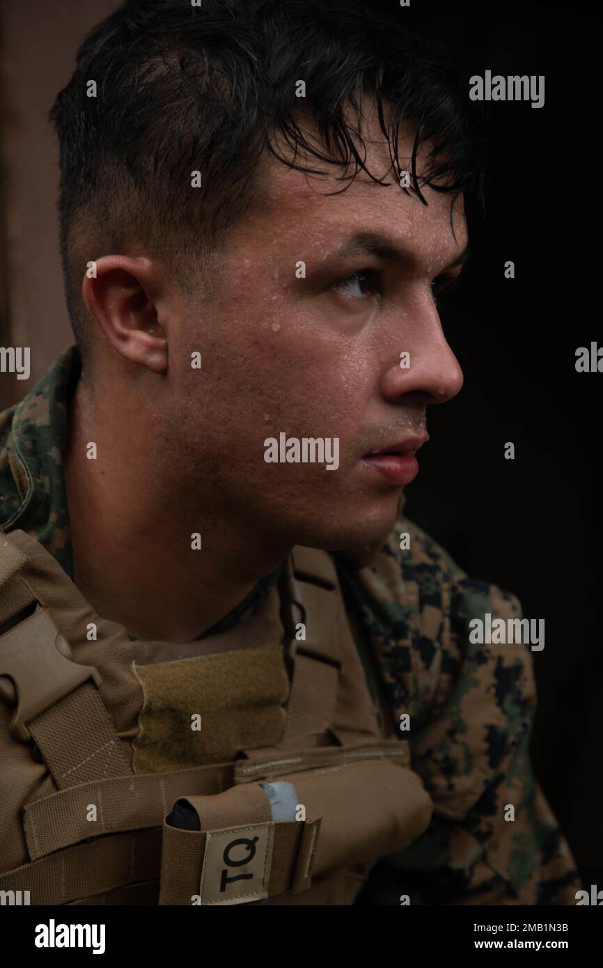U.S. Marine Lance Cpl. Nathan Moreno, an administrative specialist with ...