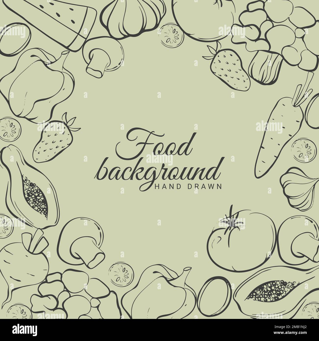 food background sweet pepper garlic tomato cabbage papaya strawberry ...