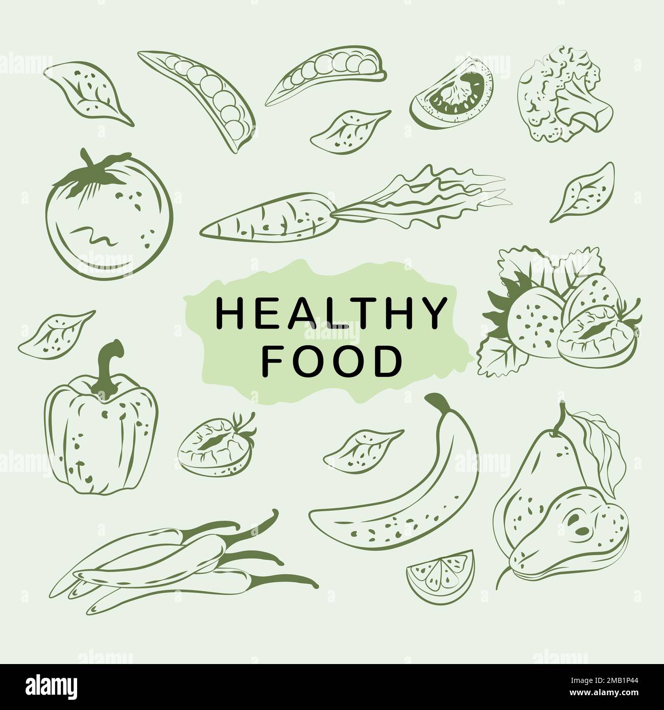healthy food hand drawn vector illustration in vector Stock Vector ...
