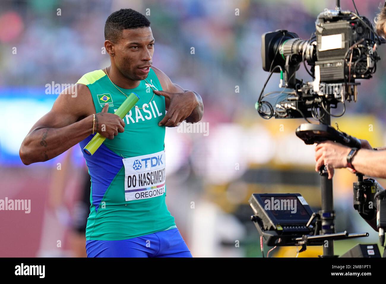 Rodrigo Do Nascimento, of Brazil, competes in a heat during the men's ...