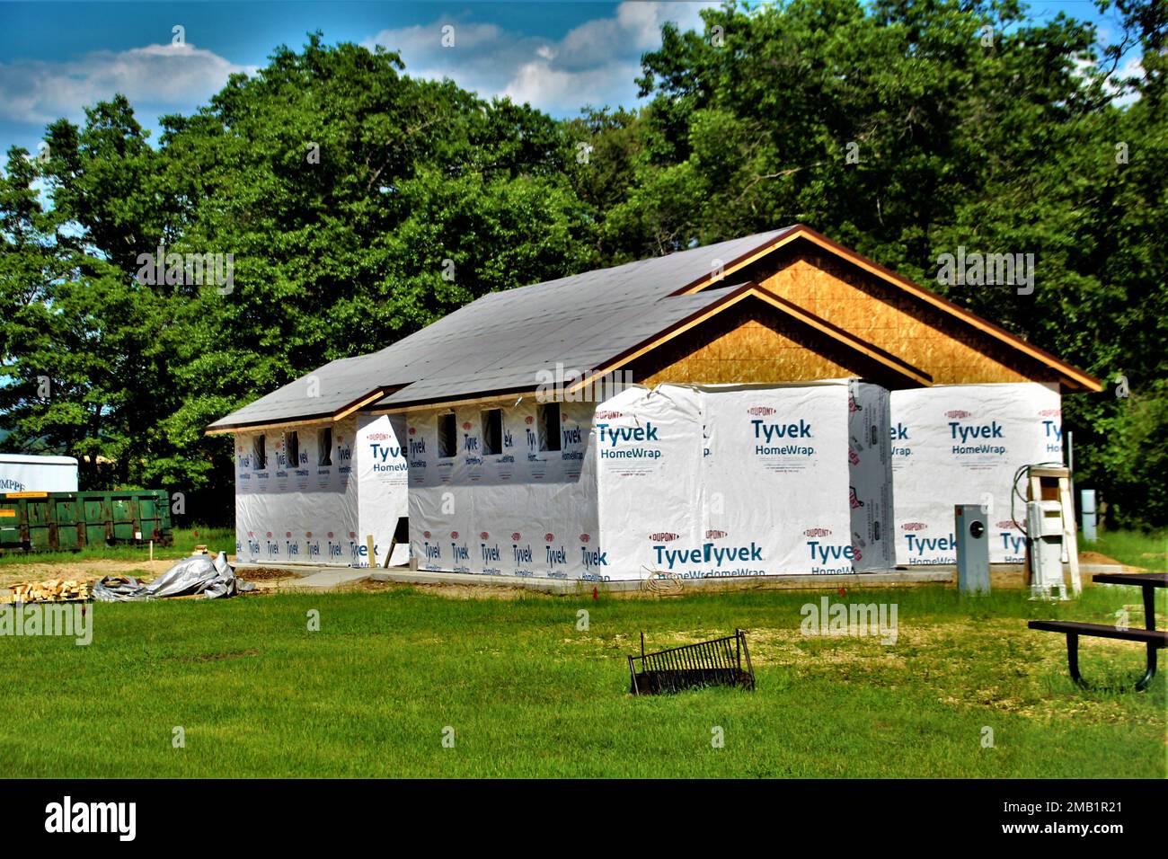 Contractors work on building a new comfort station June 9, 2022, at ...