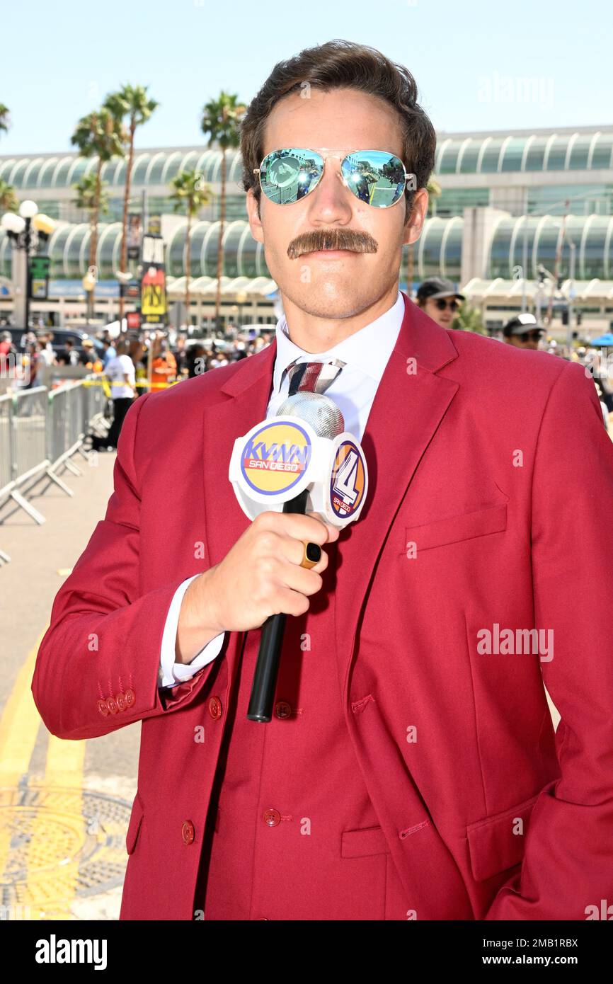 Evan Stiles of San Diego, dressed as the as a Ron Burgundy from ...