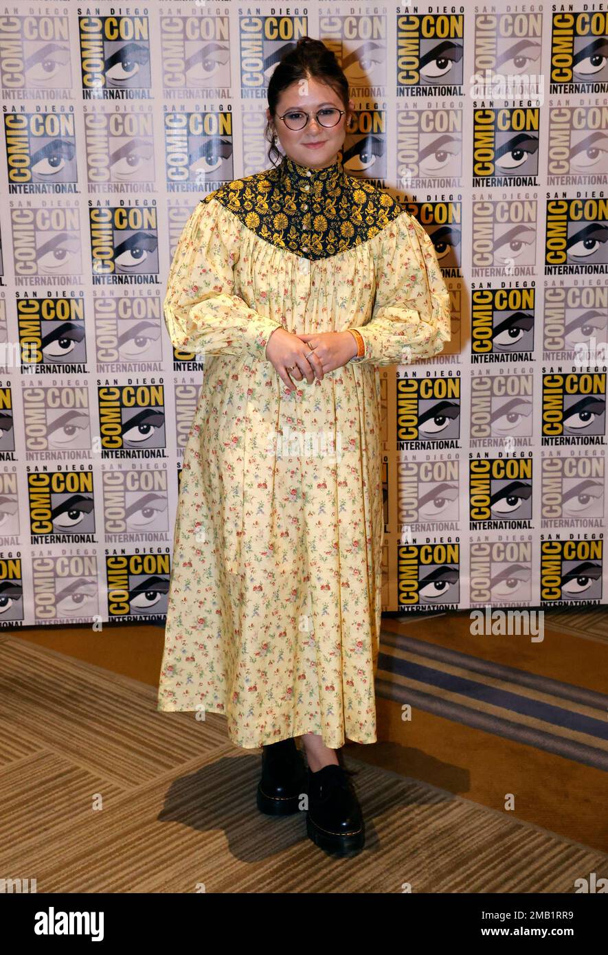 Megan Richards attends a press line for "The Lord of the Rings: The ...