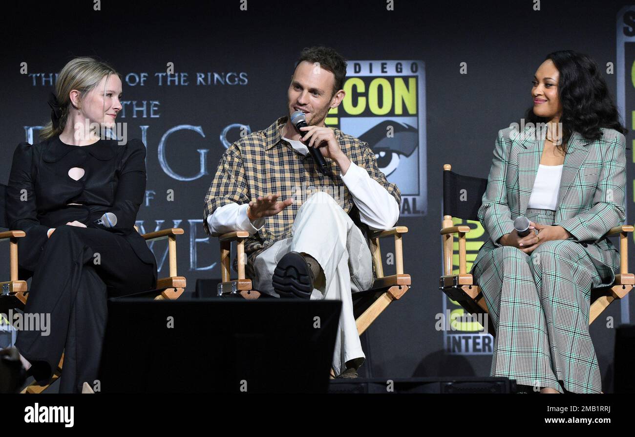 Morfydd Clark, from left, Charlie Vickers and Cynthia Addai-Robinson ...