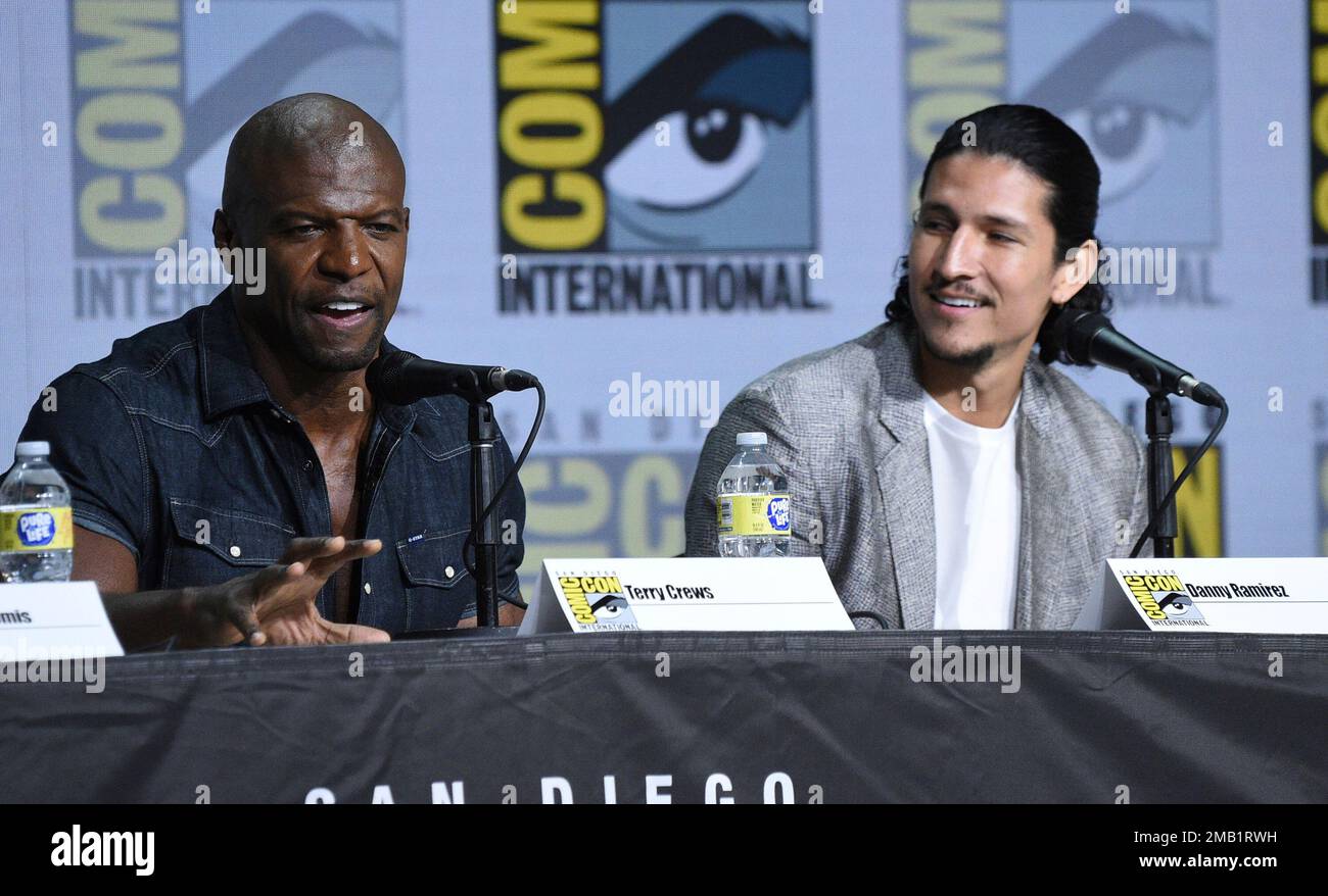 Terry Crews, left, and Danny Ramirez attend a panel for "Tales of the ...