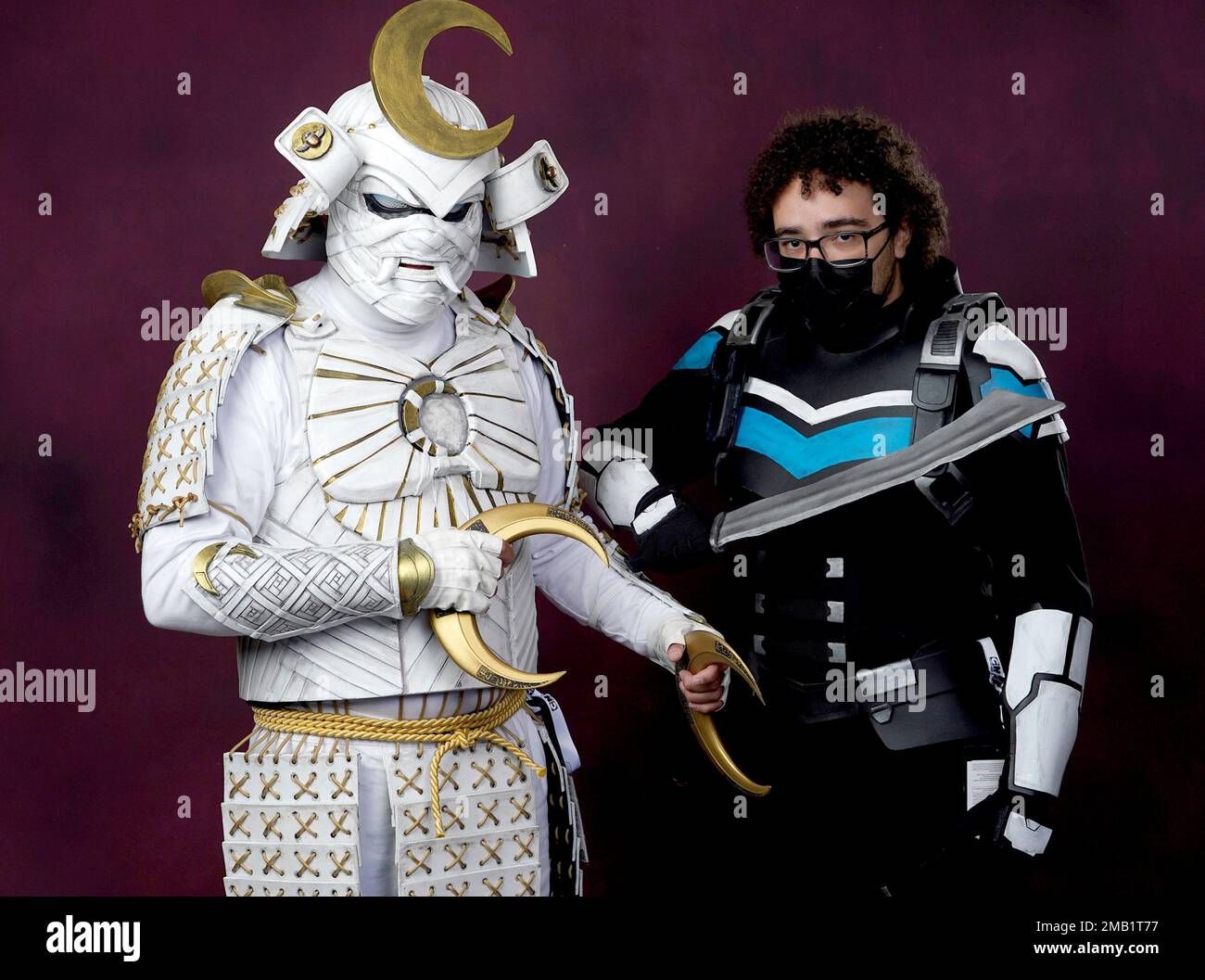 Daniel Rivera, left, dressed as Samurai Moon Knight, and Daniel Rivera ...