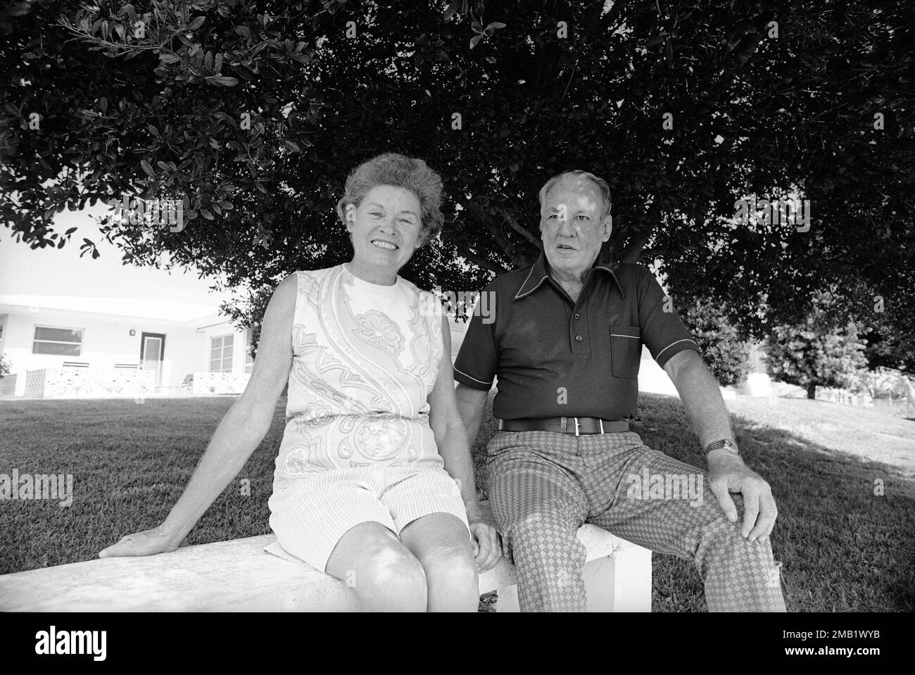 Harold "Red" Grange, right, and his wife Margaret pose at their home in ...