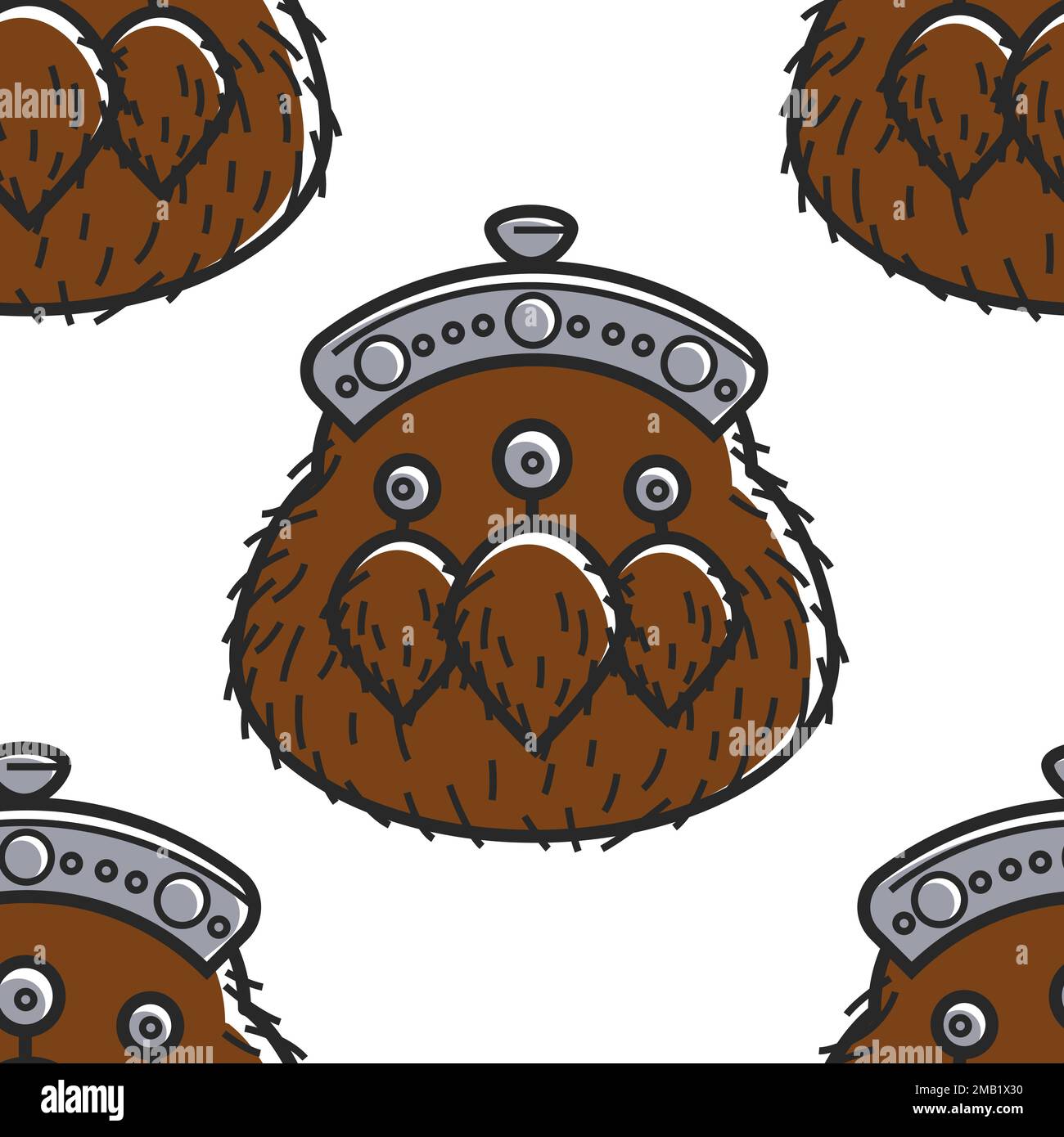 Scottish symbol fur purse bagpipes player accessory seamless pattern ...