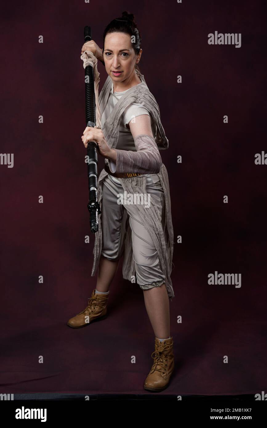 Emily Marsh of Burbank, Calif., dressed as Rey, characters from "Star ...