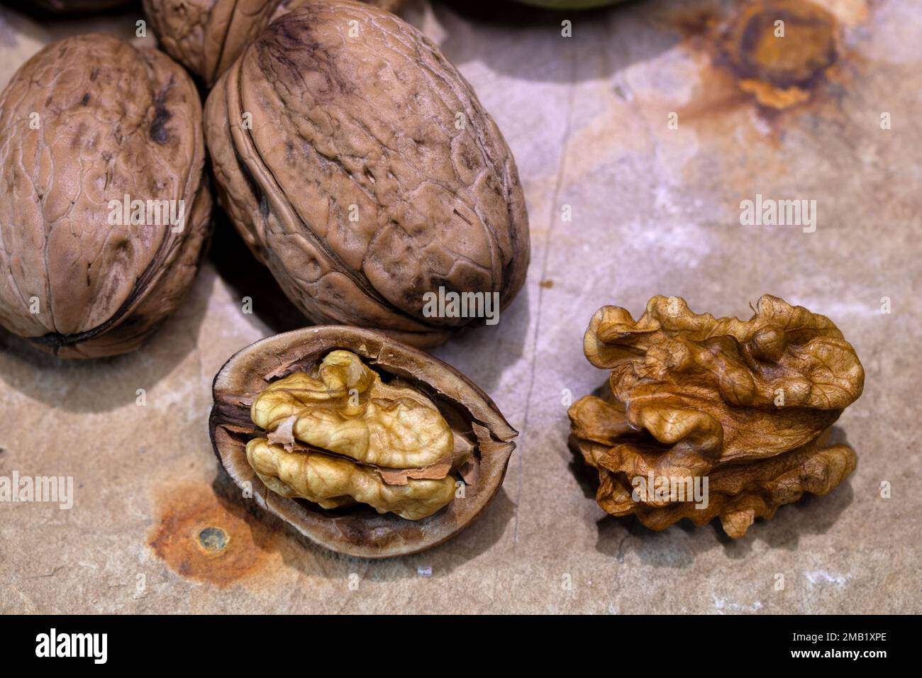 Organically grown nuts Stock Photo - Alamy