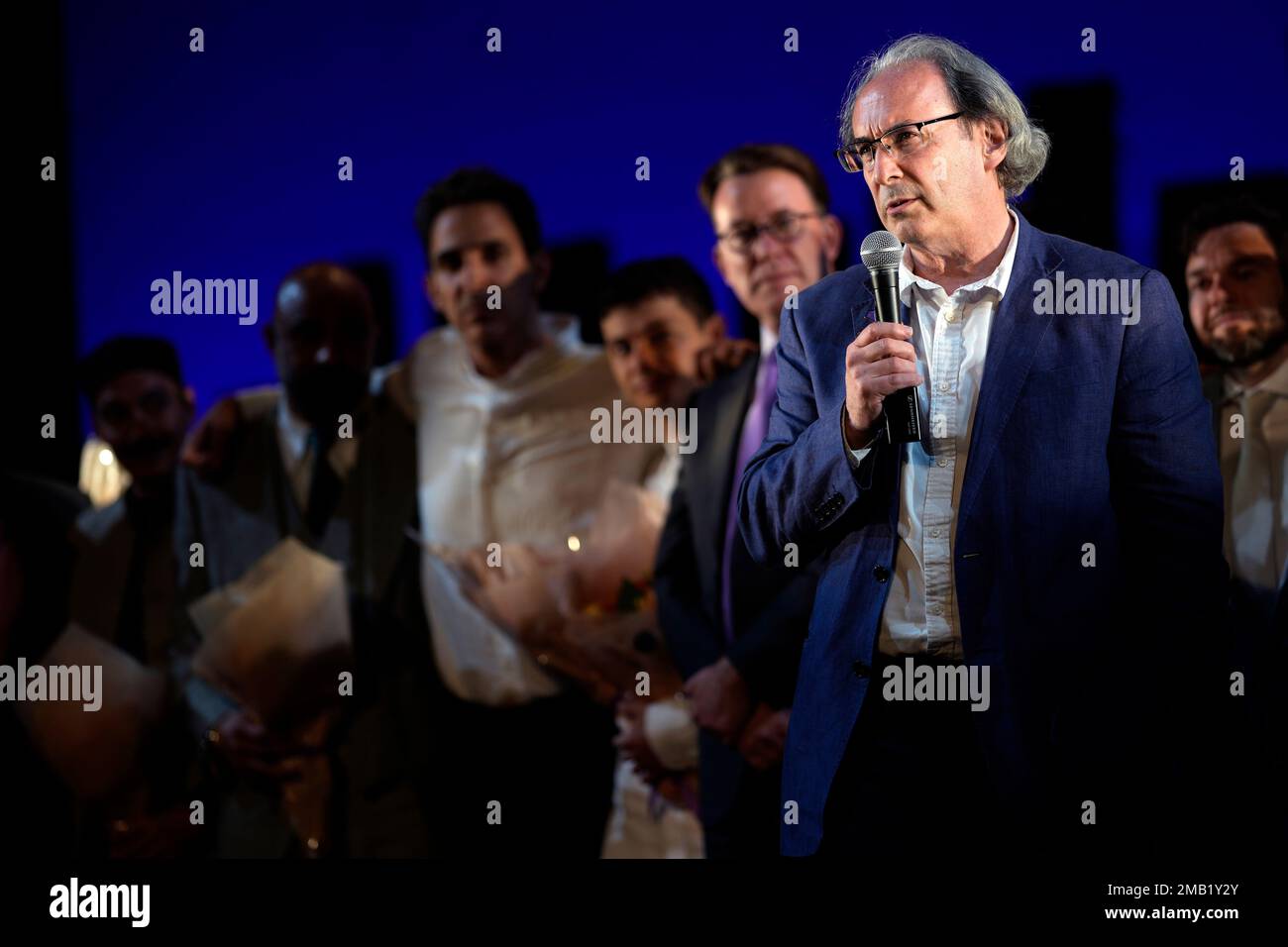 Giles Croft appears at the curtain call following "The Kite Runner ...