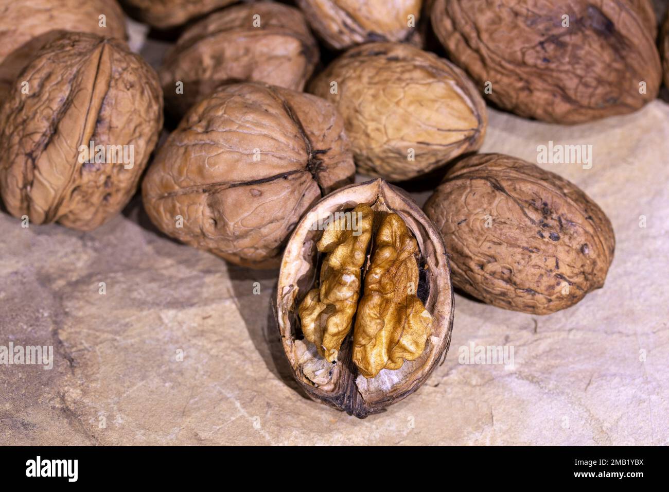 Organically grown nuts Stock Photo - Alamy