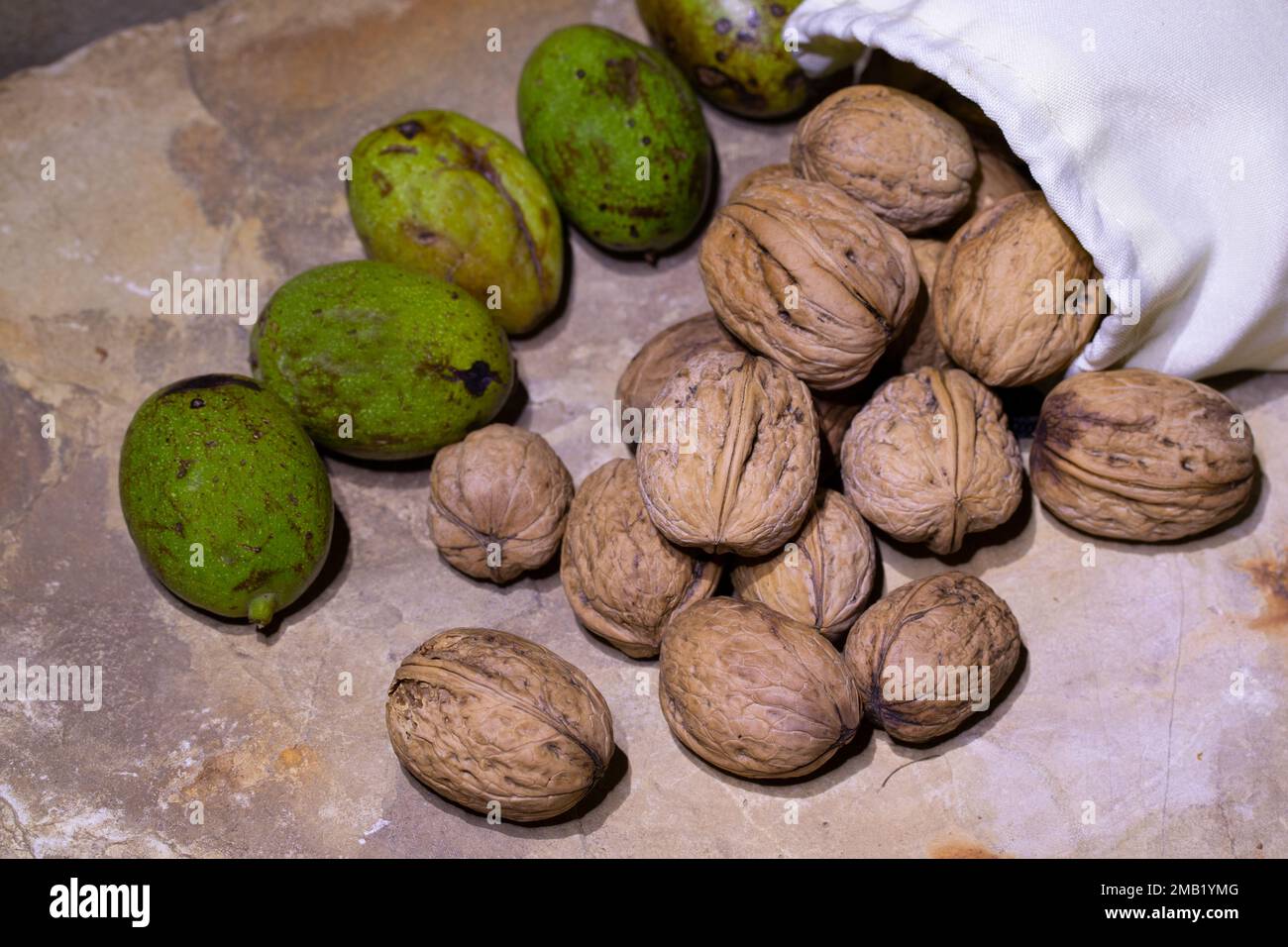 Organically grown nuts Stock Photo - Alamy