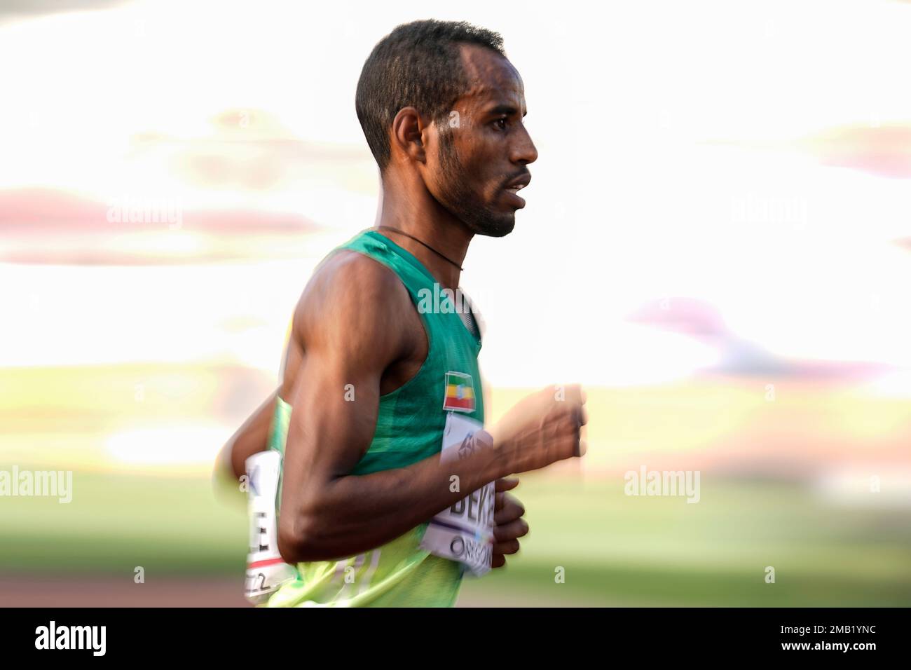 Telahun Haile Bekele, of Ethiopia, competes during a heat in the men's ...